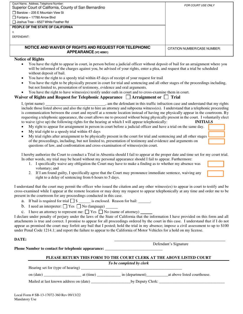 Form SB-13-17072-360 - Fill Out, Sign Online and Download Printable PDF ...