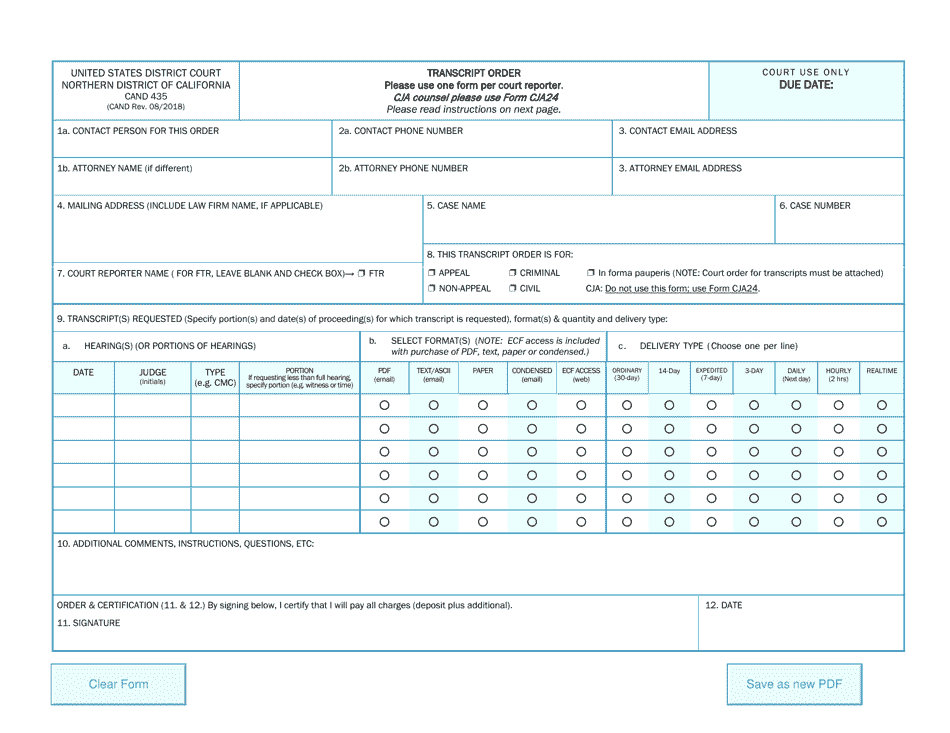 Form CAND435 - Fill Out, Sign Online and Download Fillable PDF ...