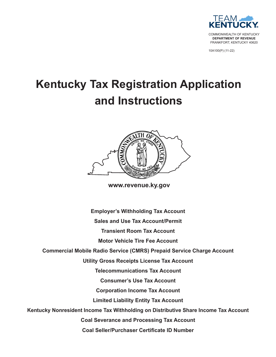 Form 10A100 Download Fillable PDF or Fill Online Kentucky Tax ...