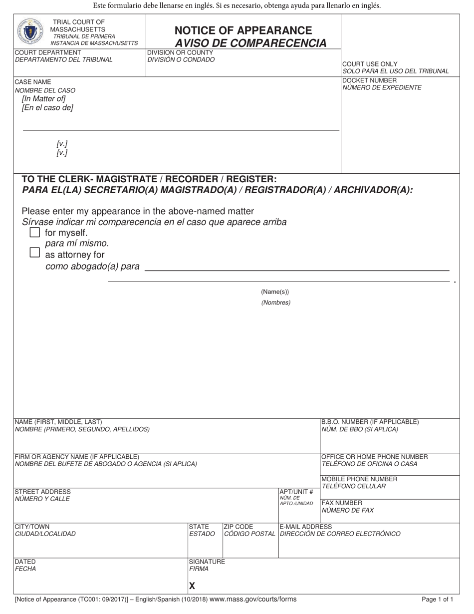 Form TC001 - Fill Out, Sign Online and Download Printable PDF ...