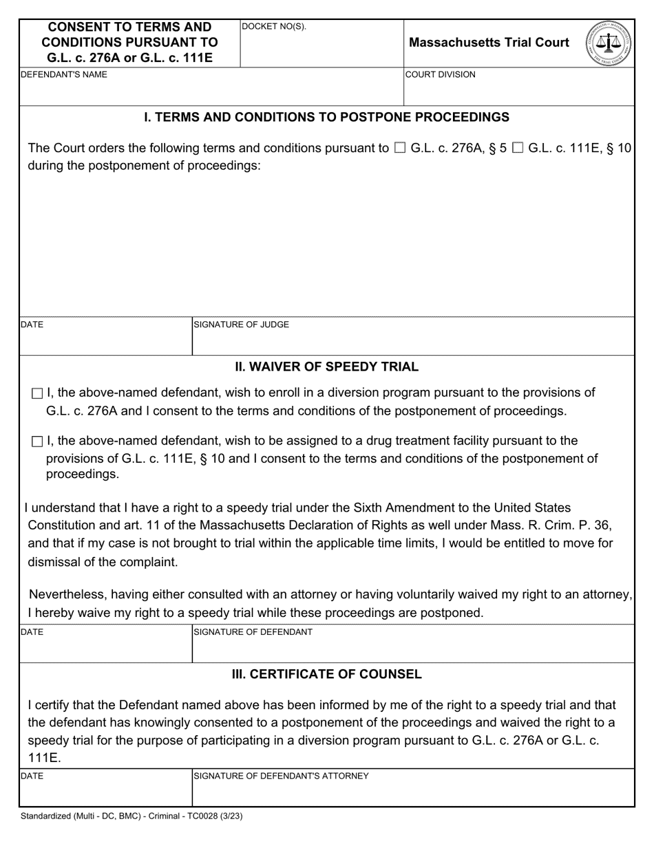 Form TC0028 - Fill Out, Sign Online and Download Fillable PDF ...