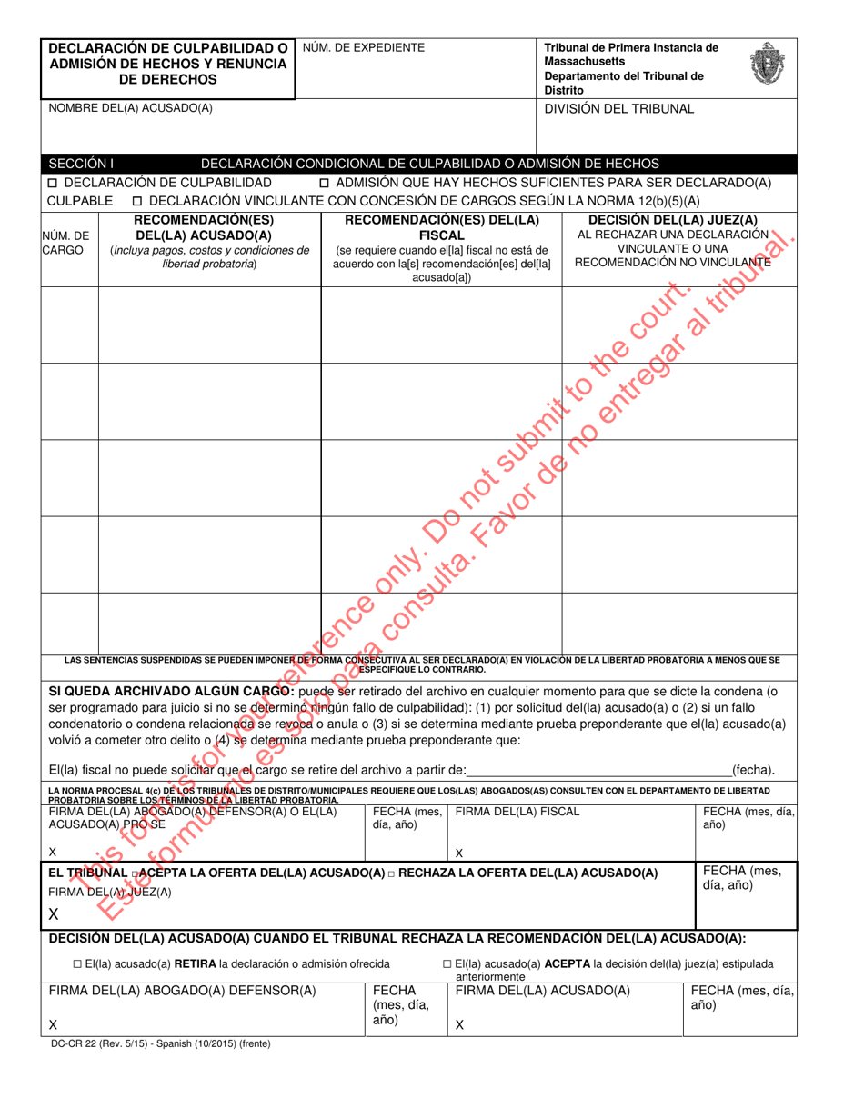 Formulario DC-CR22 - Fill Out, Sign Online and Download Printable PDF ...