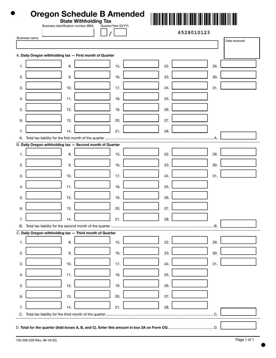 Form 150 206 528 Schedule B AMENDED Fill Out Sign Online And