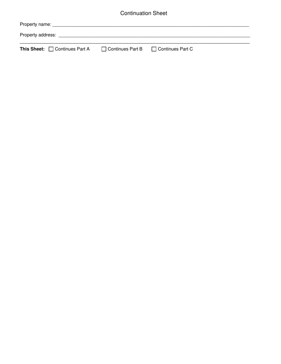 Alabama Continuation Sheet - Alabama Historic Rehabilitation Tax Credit ...