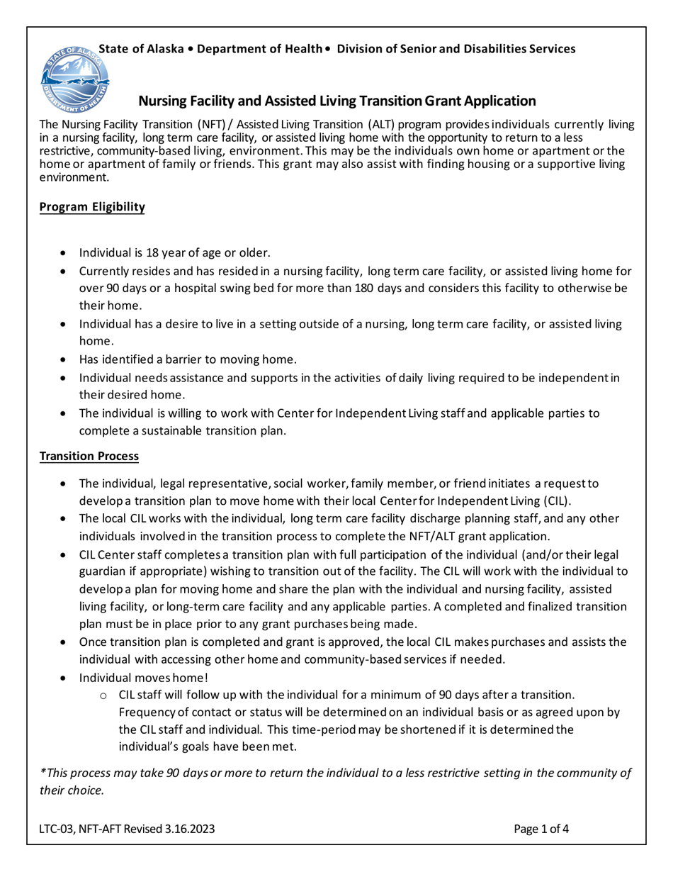 Form LTC-03 Download Fillable PDF or Fill Online Nursing Facility and ...