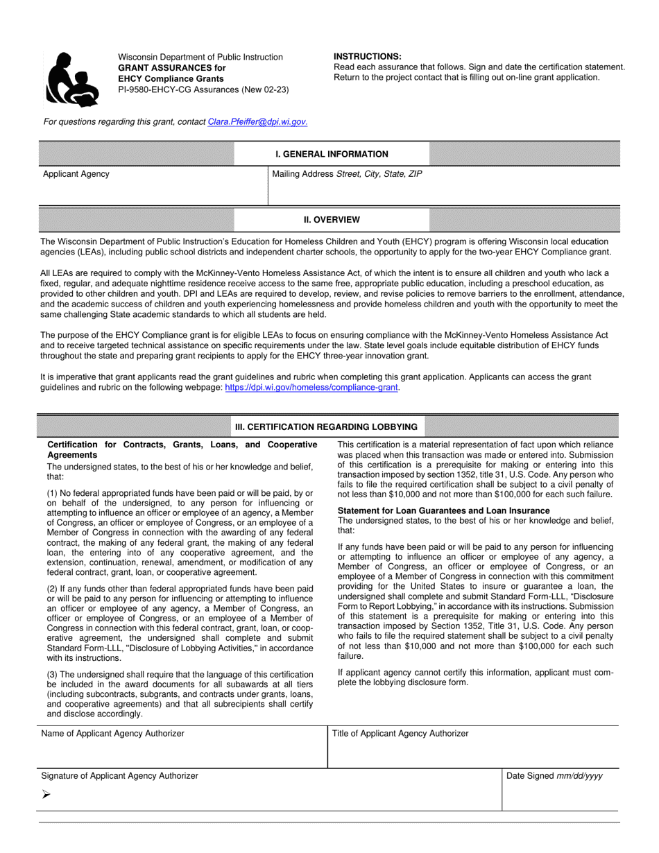 Form PI-9580-EHCY-CG - Fill Out, Sign Online and Download Fillable PDF ...