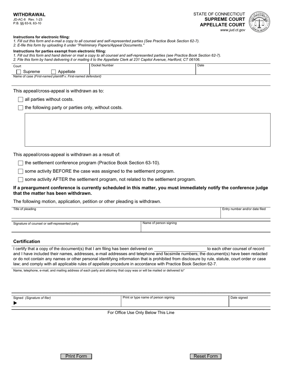 Form JD-AC-8 - Fill Out, Sign Online and Download Fillable PDF ...
