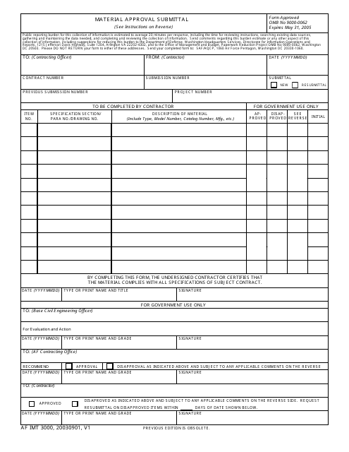 AF IMT Form 3000 - Fill Out, Sign Online and Download Fillable PDF ... AF IMT Form 3000 - Fill Out, Sign Online and Download Fillable PDF ...