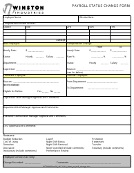 Payroll Status Change Form - Winston Industries Download Printable PDF ...