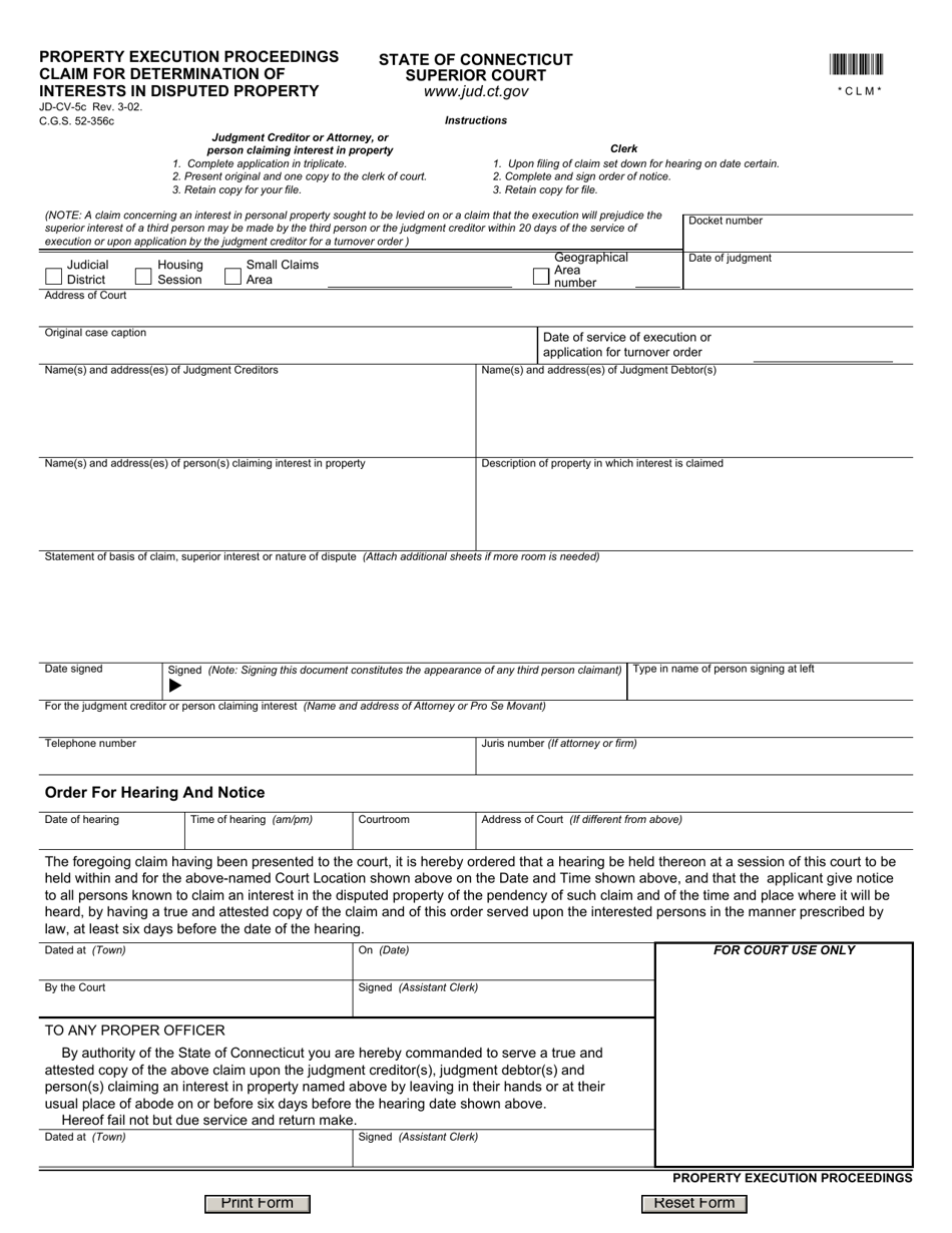 Form JD-CV-5C - Fill Out, Sign Online and Download Fillable PDF ...