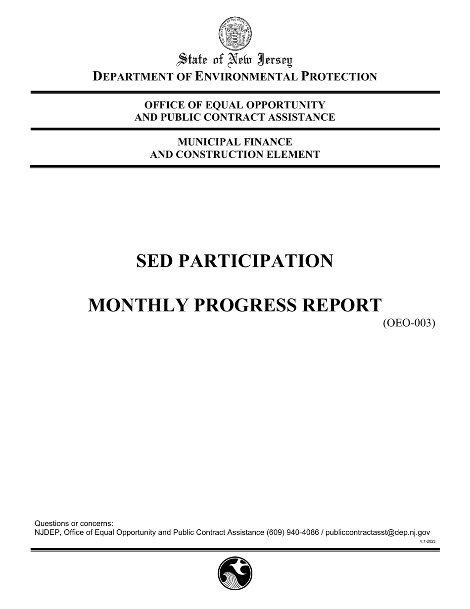 Form OEO-003 Download Printable PDF or Fill Online Sed Participation ...