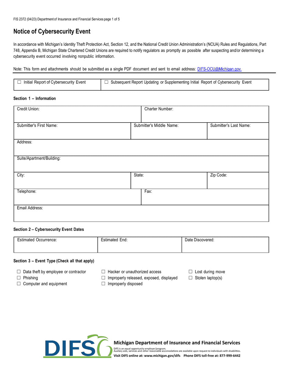 Form FIS2372 - Fill Out, Sign Online and Download Fillable PDF ...