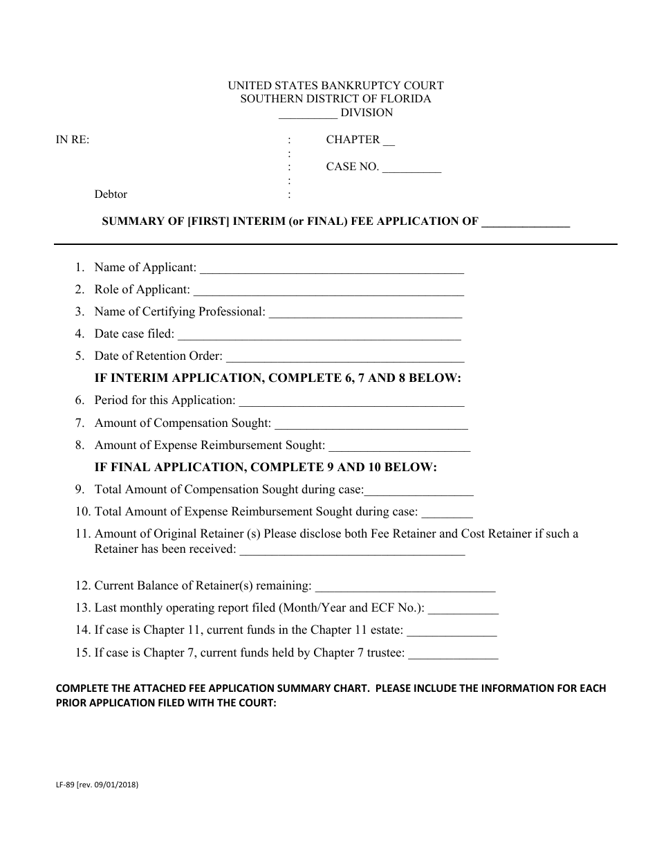 Form LF-89 - Fill Out, Sign Online and Download Printable PDF, Florida ...