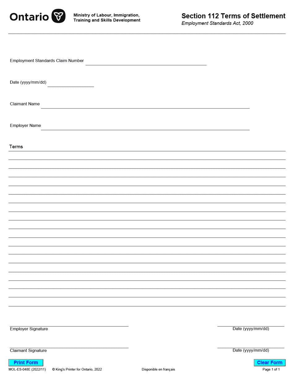 Form MOL-ES-048 - Fill Out, Sign Online and Download Fillable PDF ...