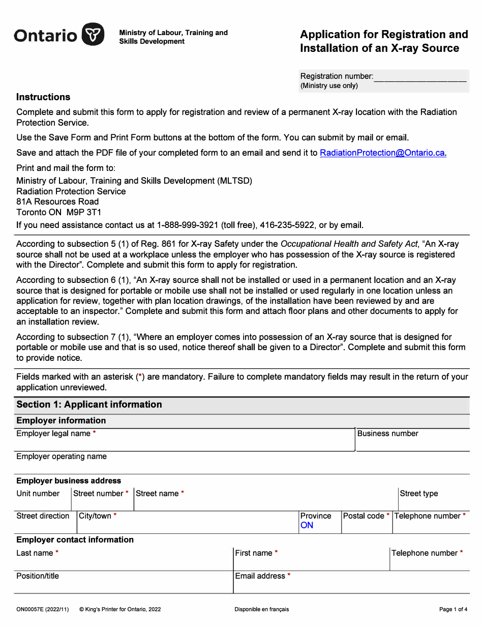 Form ON00057E - Fill Out, Sign Online and Download Fillable PDF ...