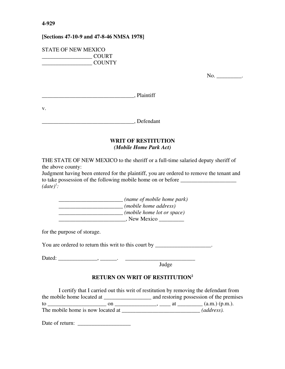 Form 4-929 - Fill Out, Sign Online and Download Printable PDF, New ...