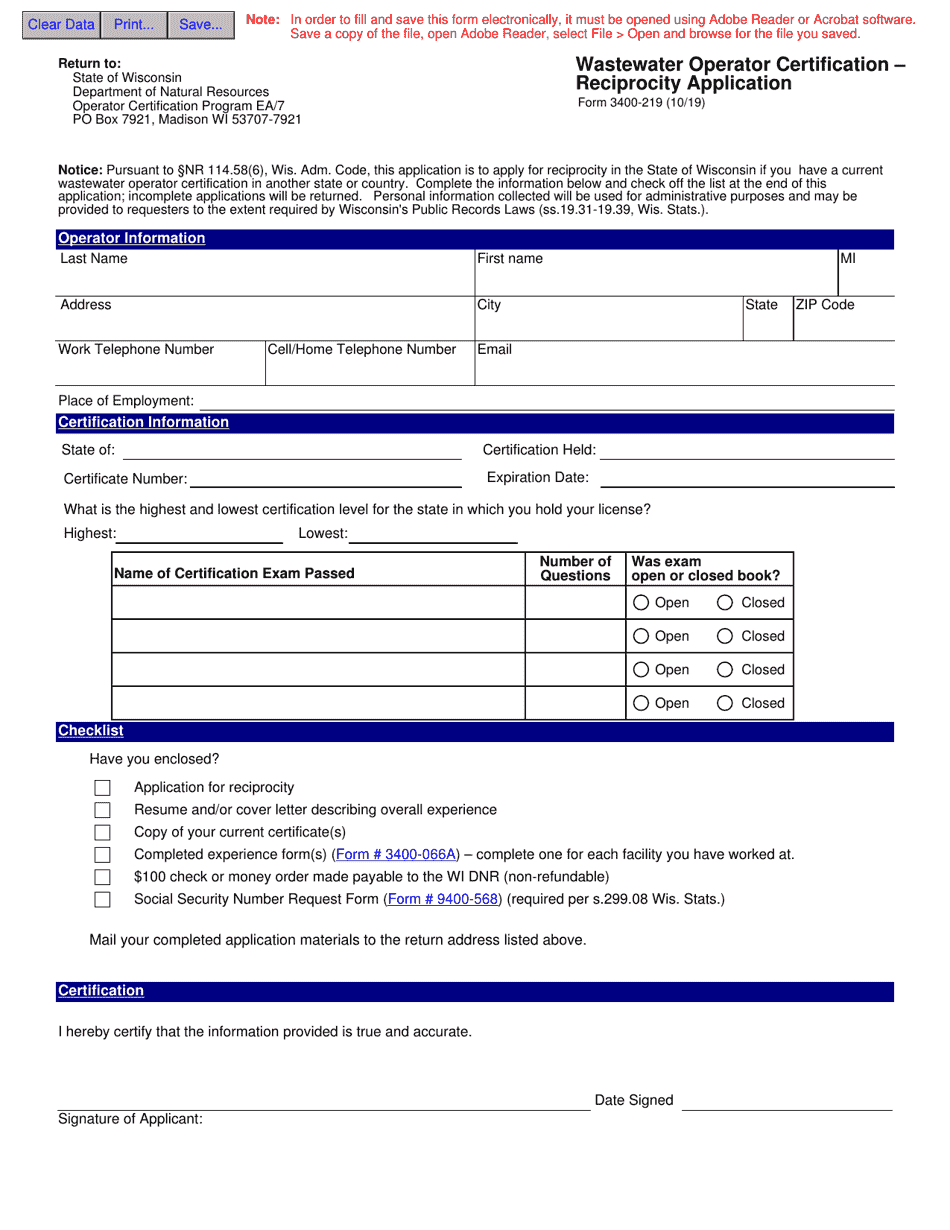 Form 3400-219 - Fill Out, Sign Online and Download Fillable PDF ...