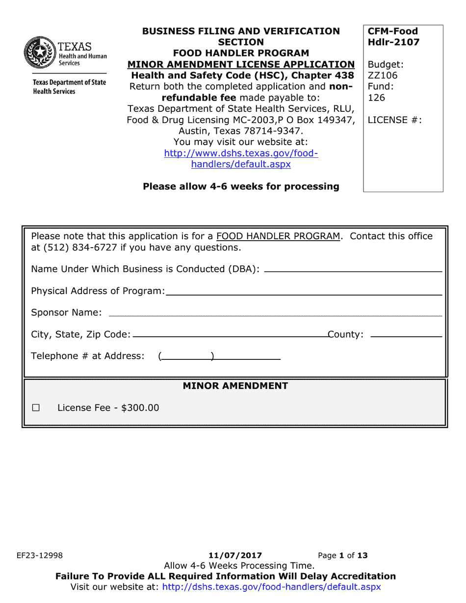 Form EF23-12989 - Fill Out, Sign Online and Download Printable PDF, Texas | Templateroller