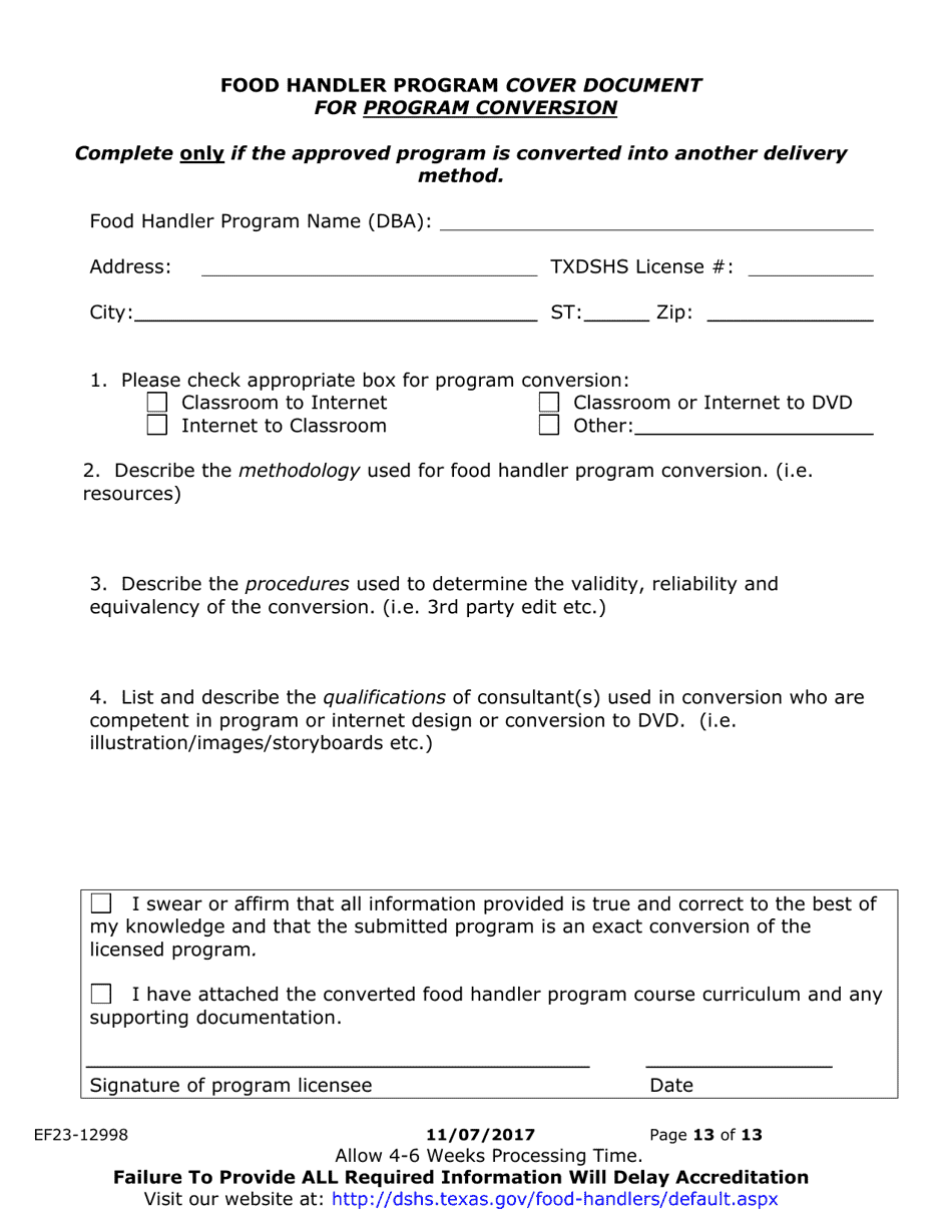 Form EF23-12989 - Fill Out, Sign Online and Download Printable PDF, Texas | Templateroller