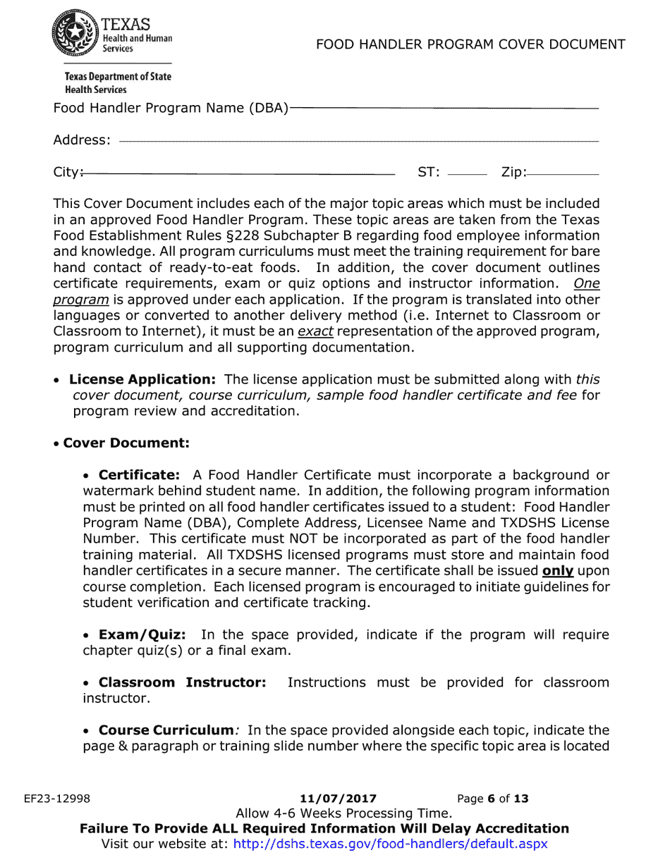 Form EF23-12989 - Fill Out, Sign Online and Download Printable PDF, Texas | Templateroller