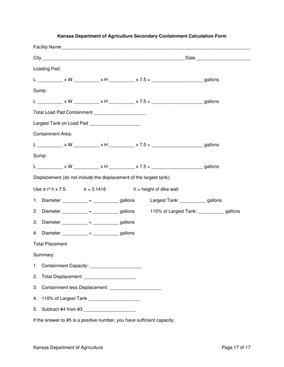 Kansas Application For Bulk Fertilizer Storage Facility Fill Out