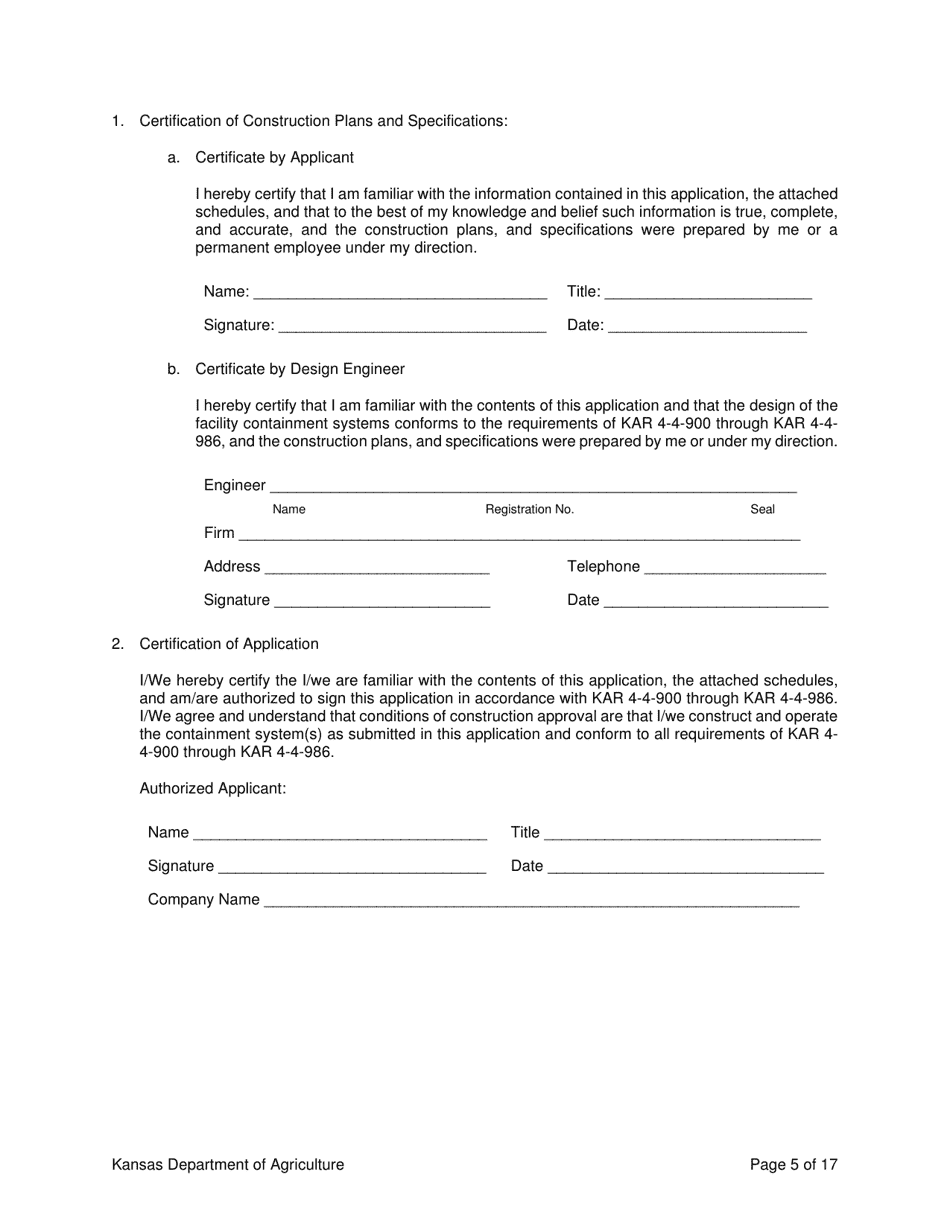 Kansas Application For Bulk Fertilizer Storage Facility Fill Out