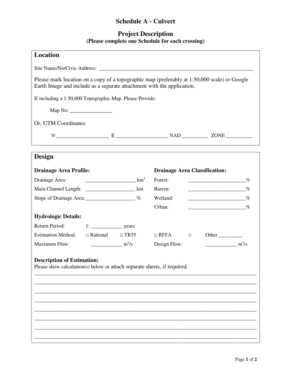 Newfoundland and Labrador Canada Culvert - Fill Out, Sign Online and ...
