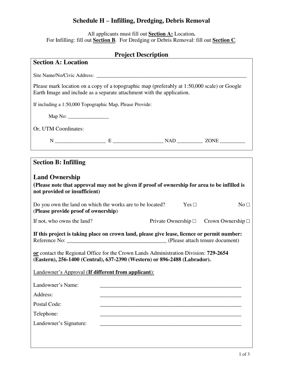 Newfoundland and Labrador Canada Infilling, Dredging, Debris Removal ...