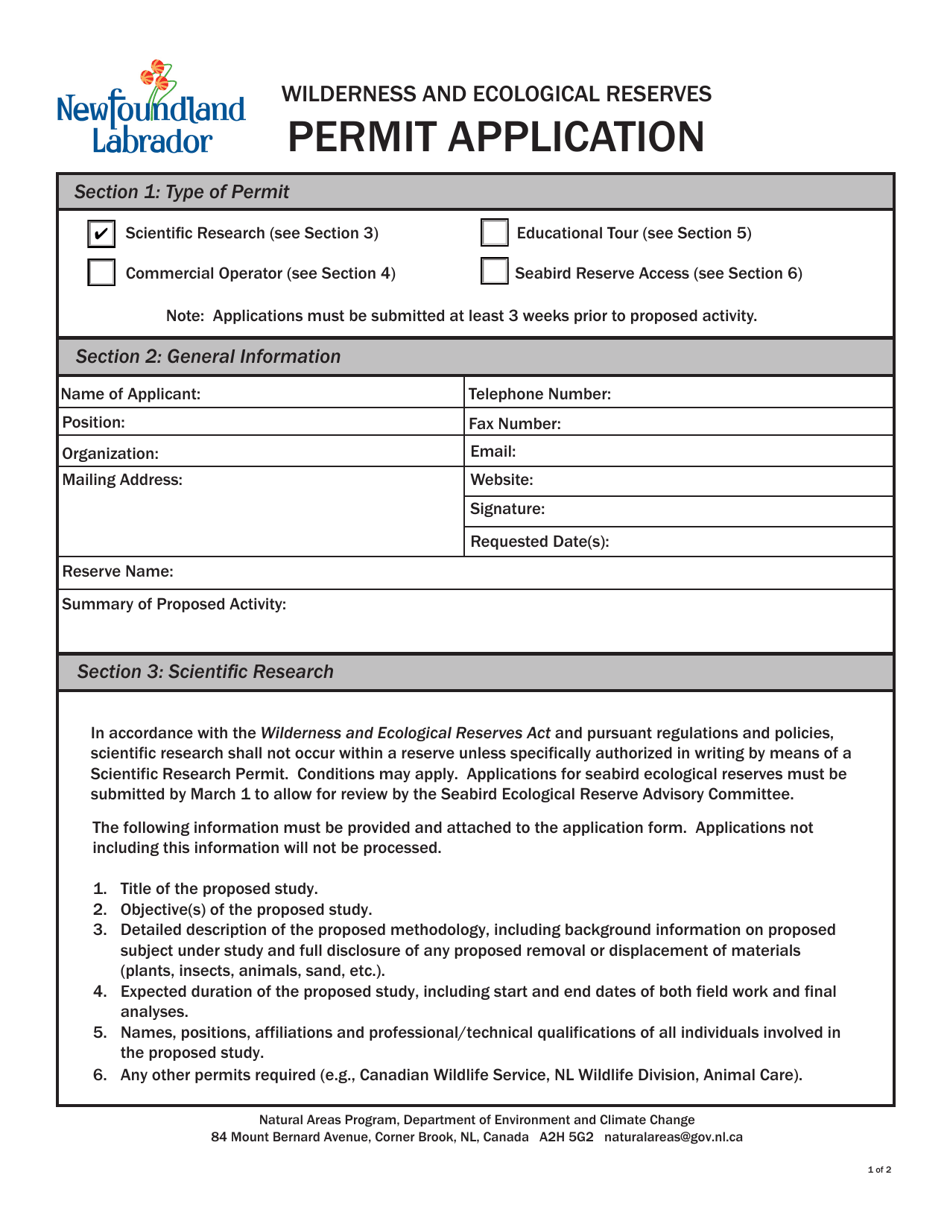 Newfoundland and Labrador Canada Wilderness and Ecological Reserves ...