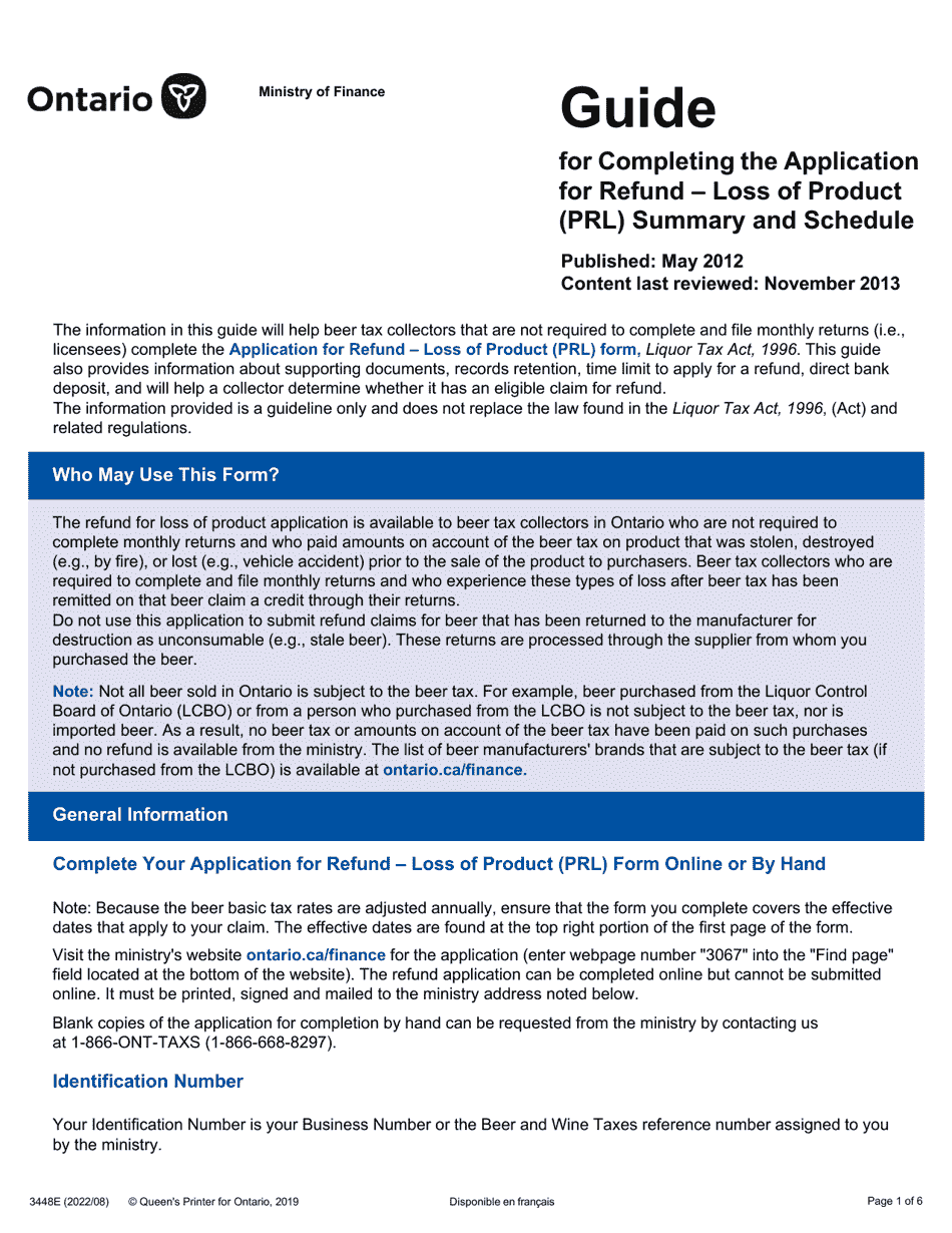 Form 3448E - Fill Out, Sign Online and Download Printable PDF, Ontario ...