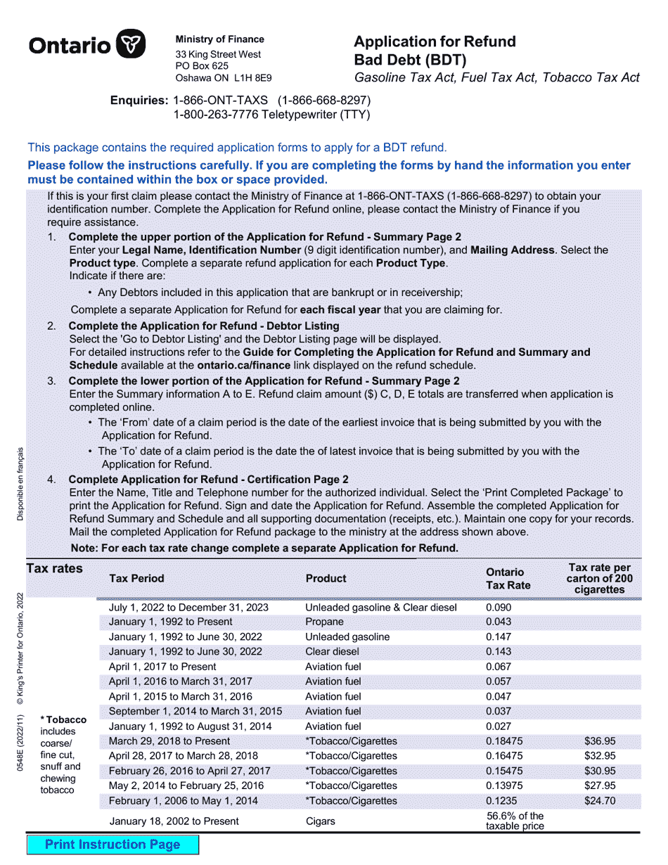 Form 0548E - Fill Out, Sign Online and Download Fillable PDF, Ontario ...