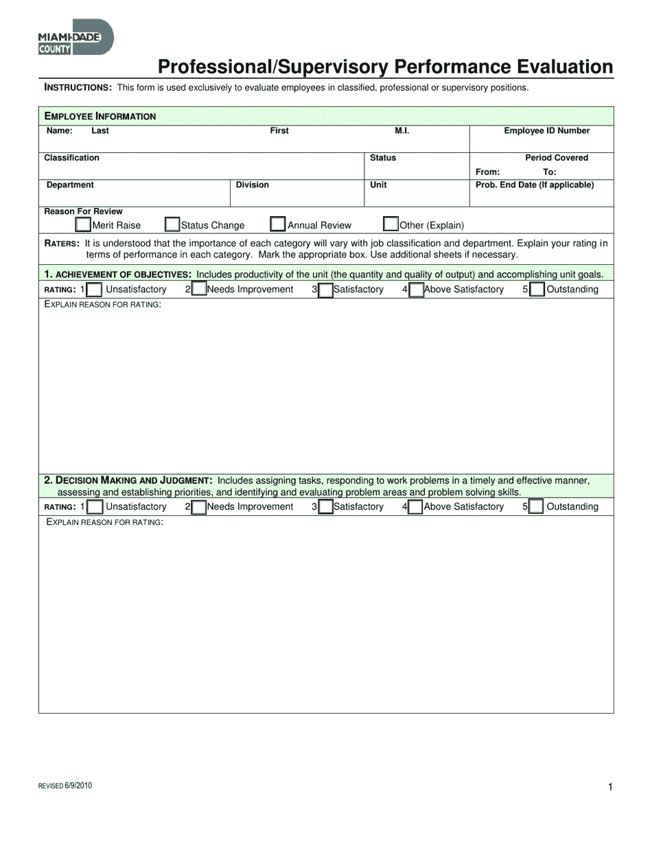 Miami-Dade County, Florida Professional/Supervisory Performance ...