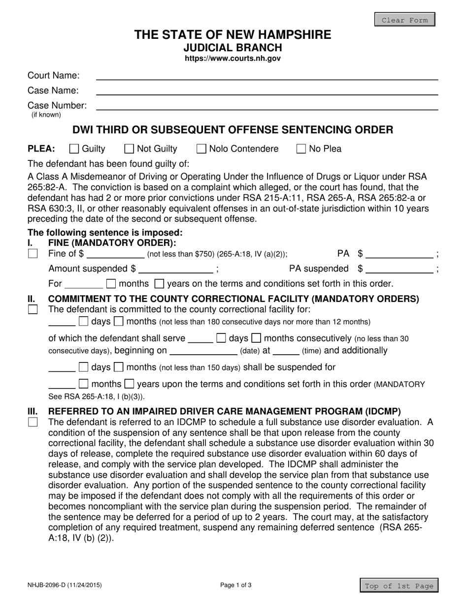 Form NHJB-2096-D - Fill Out, Sign Online and Download Fillable PDF, New ...