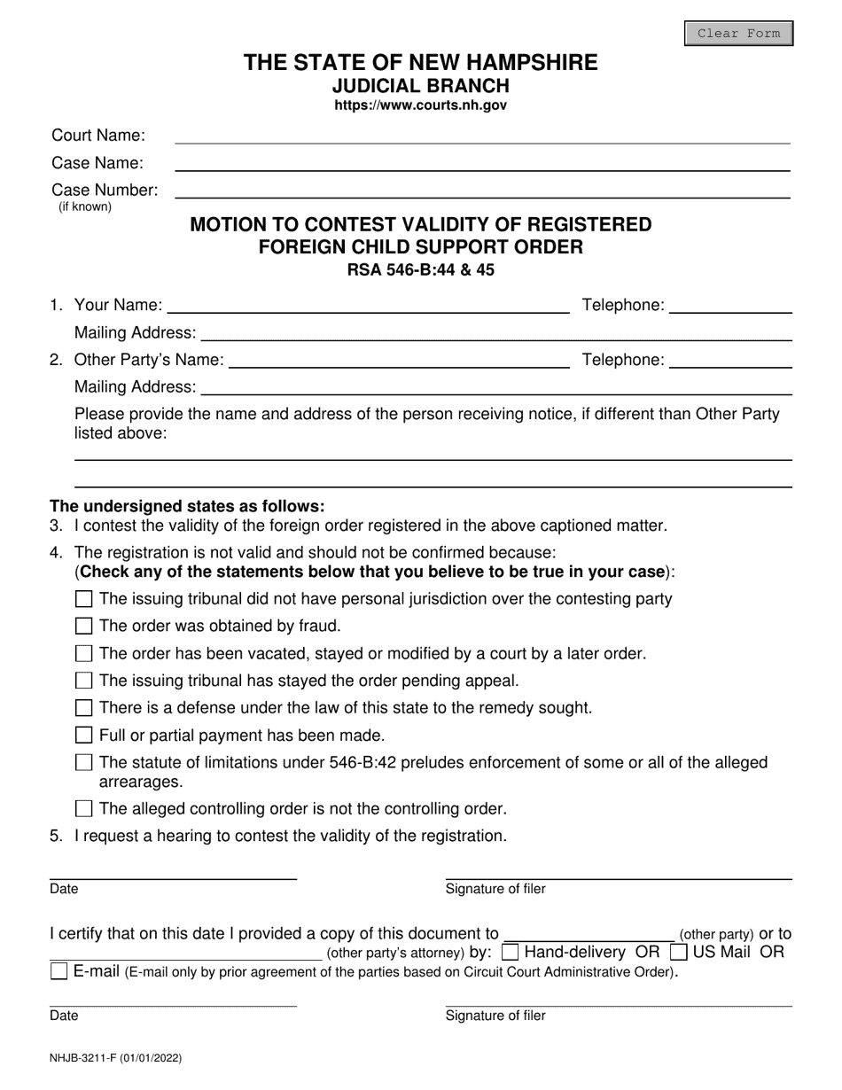 Form NHJB-3211-F - Fill Out, Sign Online and Download Fillable PDF, New ...