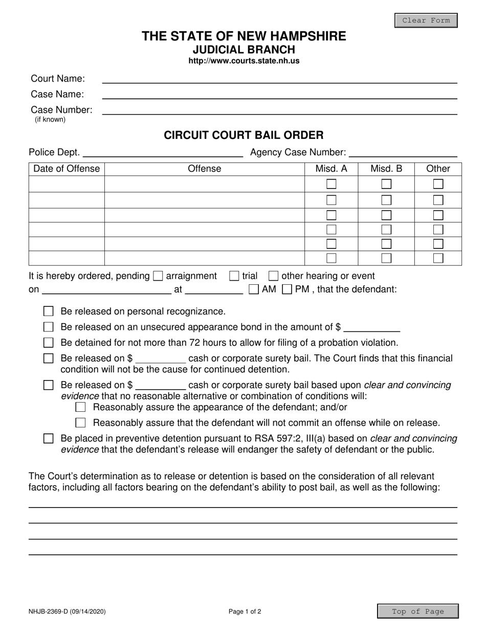 Form NHJB-2369-D - Fill Out, Sign Online and Download Fillable PDF, New ...