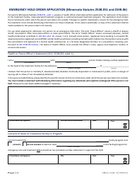 Minnesota Emergency Hold Order Application - Fill Out, Sign Online and ...