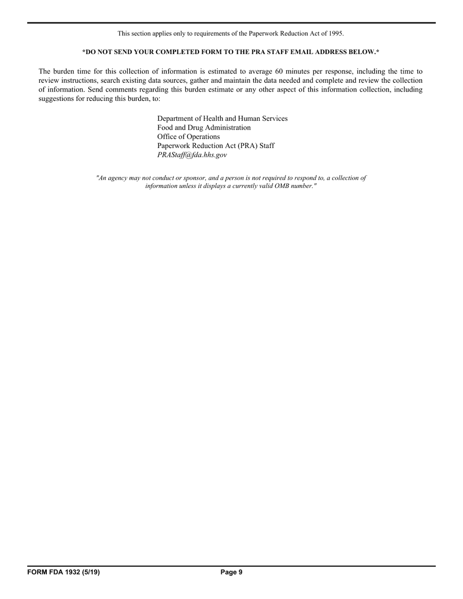 Form FDA1932 Download Fillable PDF or Fill Online Veterinary Adverse Drug Reaction, Lack of ...