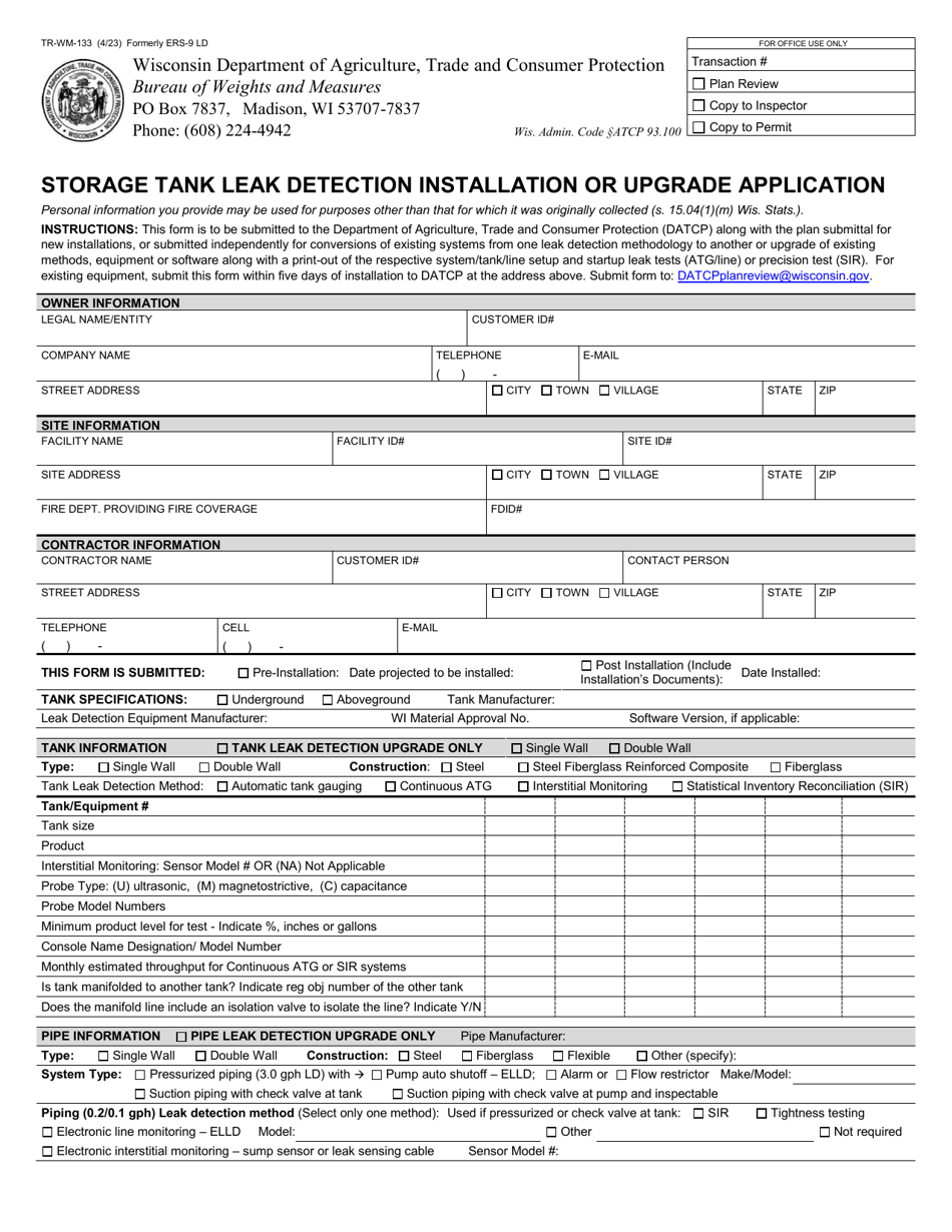 Form TR-WM-133 - Fill Out, Sign Online and Download Printable PDF ...