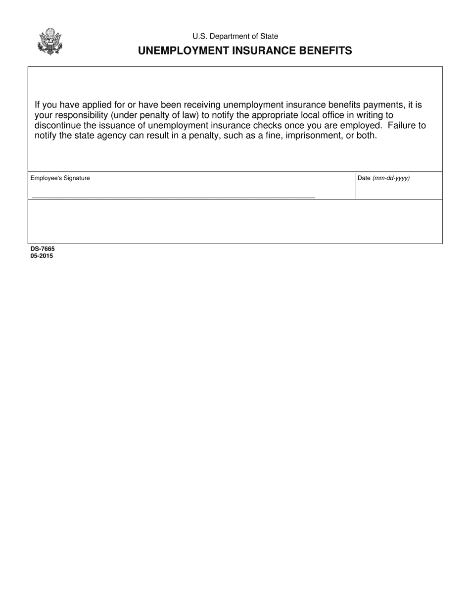Form DS-7665 - Fill Out, Sign Online and Download Printable PDF ...