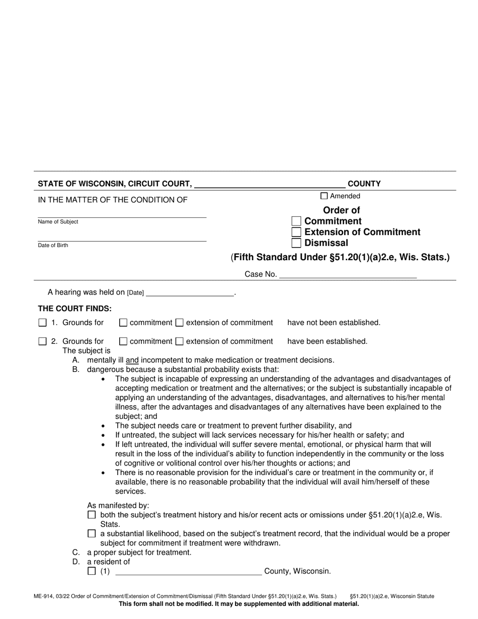 Form ME-914 - Fill Out, Sign Online and Download Printable PDF ...