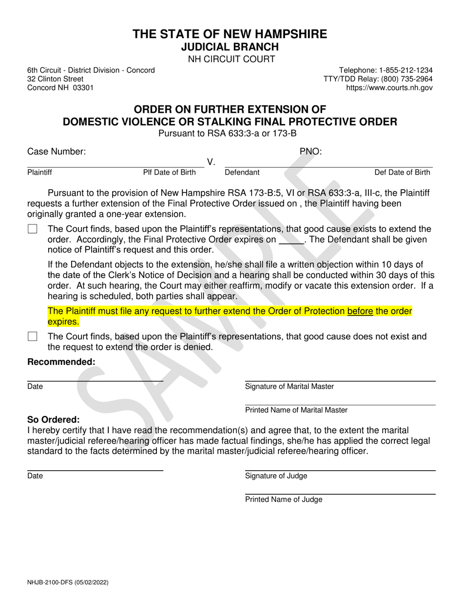 Form NHJB-2100-DFS - Fill Out, Sign Online and Download Printable PDF ...