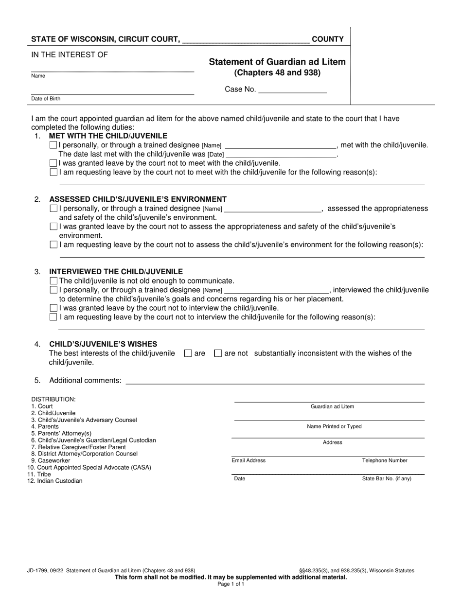 Form JD-1799 - Fill Out, Sign Online and Download Printable PDF ...