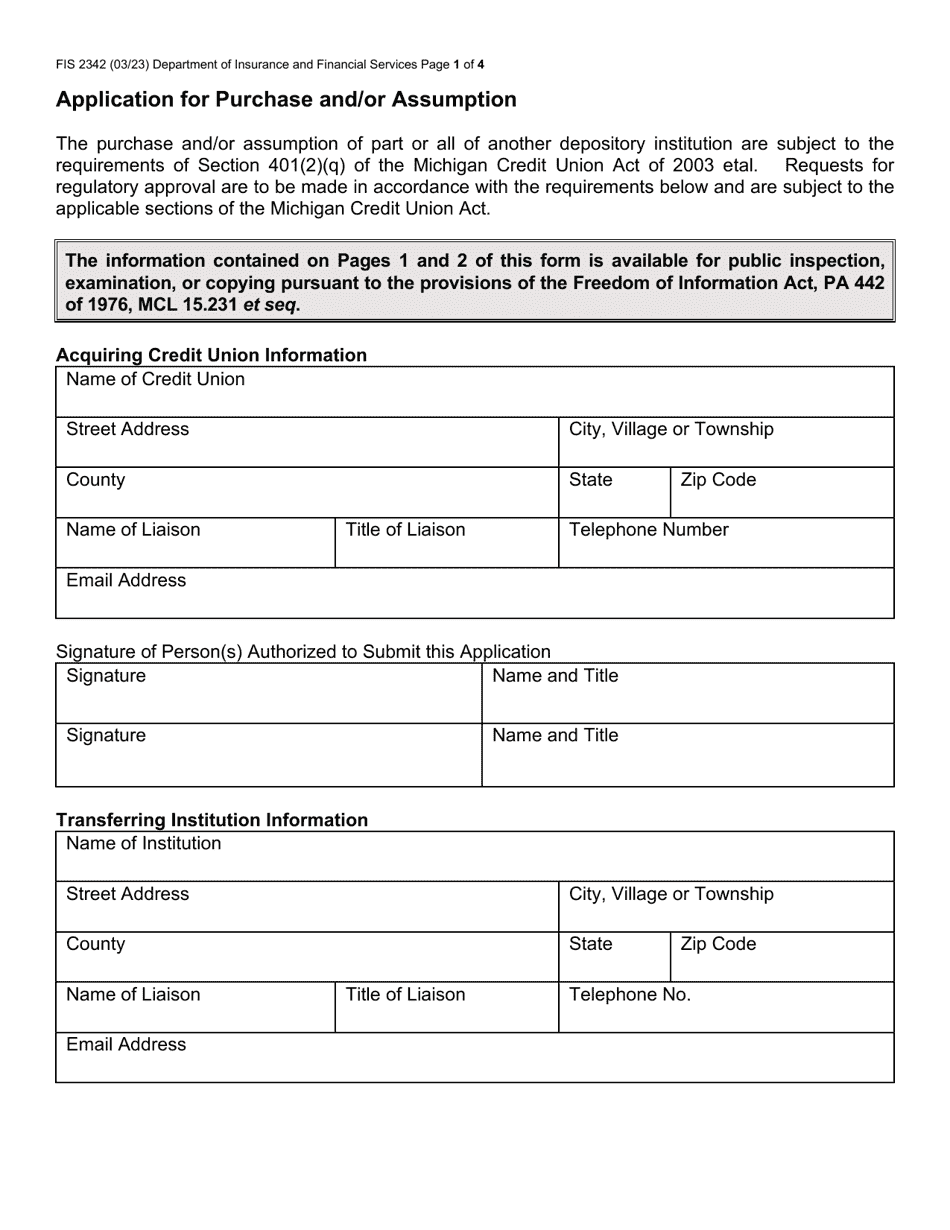 Form FIS2342 - Fill Out, Sign Online and Download Fillable PDF ...