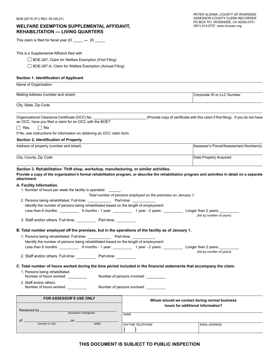 Form BOE-267-R - Fill Out, Sign Online and Download Fillable PDF ...