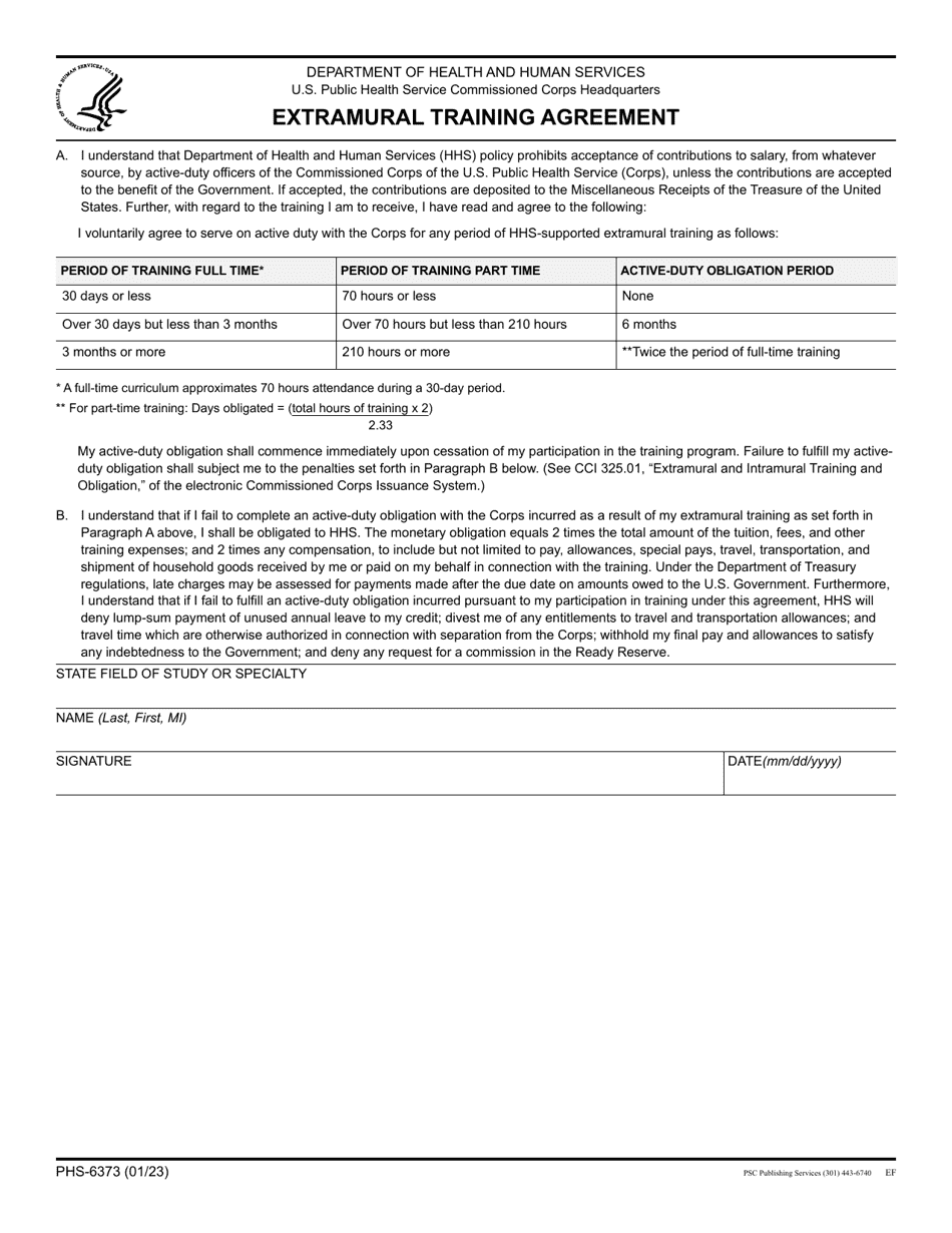 Form PHS-6373 - Fill Out, Sign Online and Download Fillable PDF ...