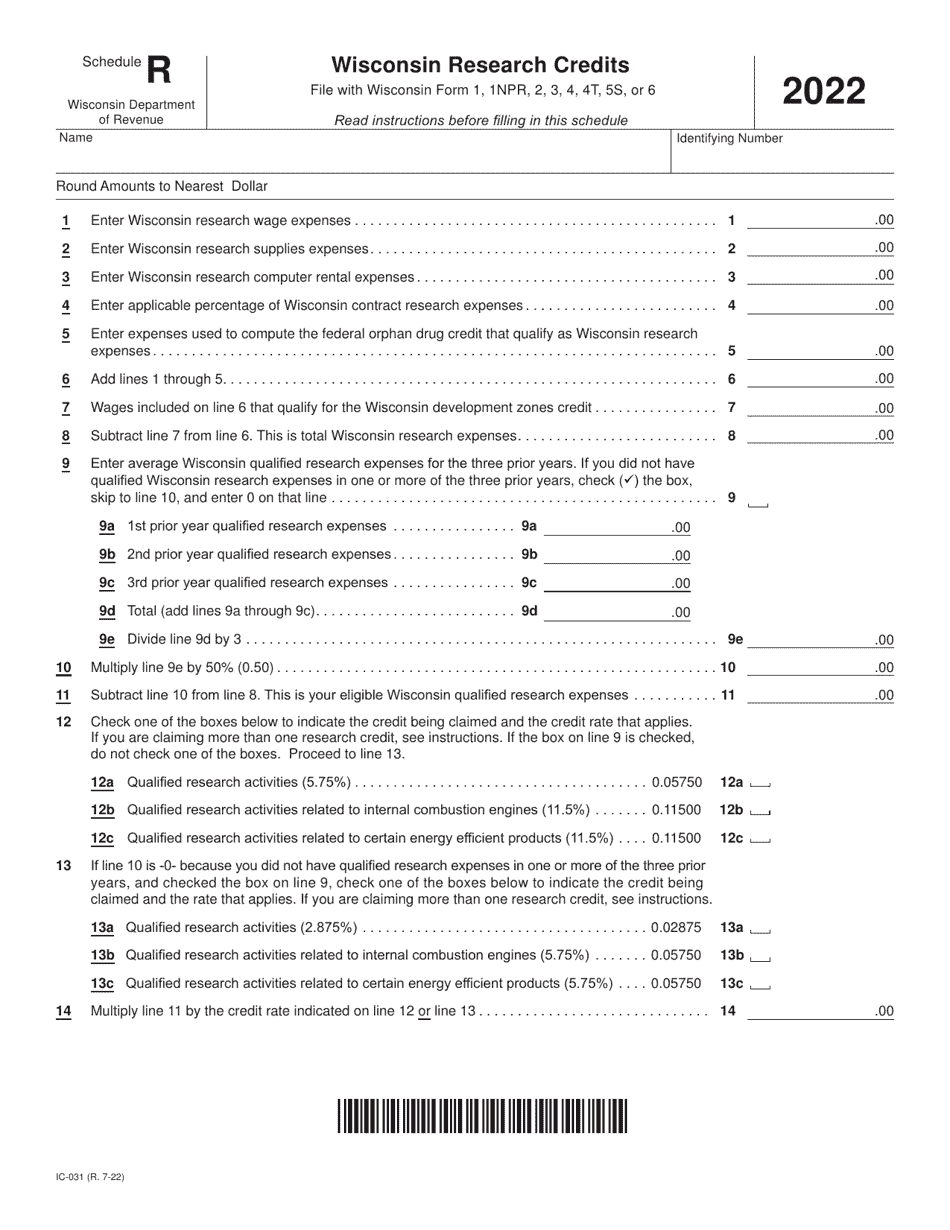 Form IC-031 - 2022 - Fill Out, Sign Online and Download Printable PDF ...
