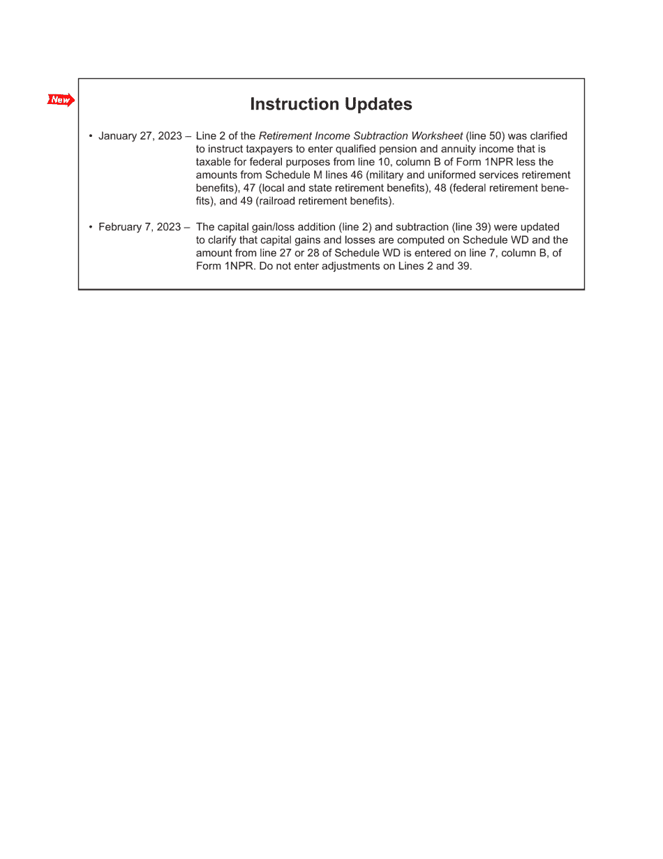 Download Instructions for Form I-053I Schedule M Additions to and ...