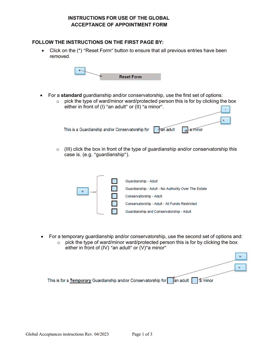 Download Instructions for Global Acceptance Form PDF | Templateroller