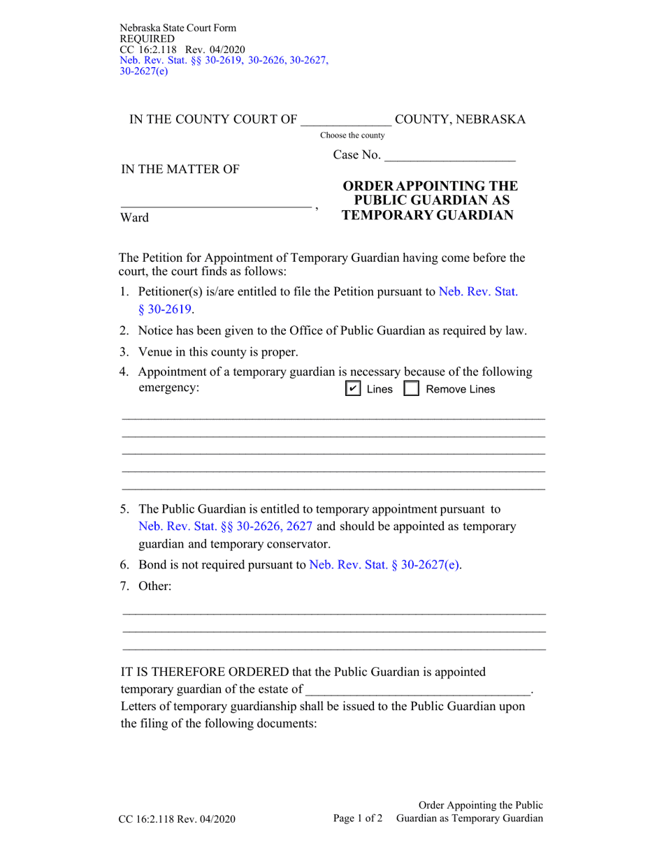 Form CC16:2.118 - Fill Out, Sign Online and Download Fillable PDF ...