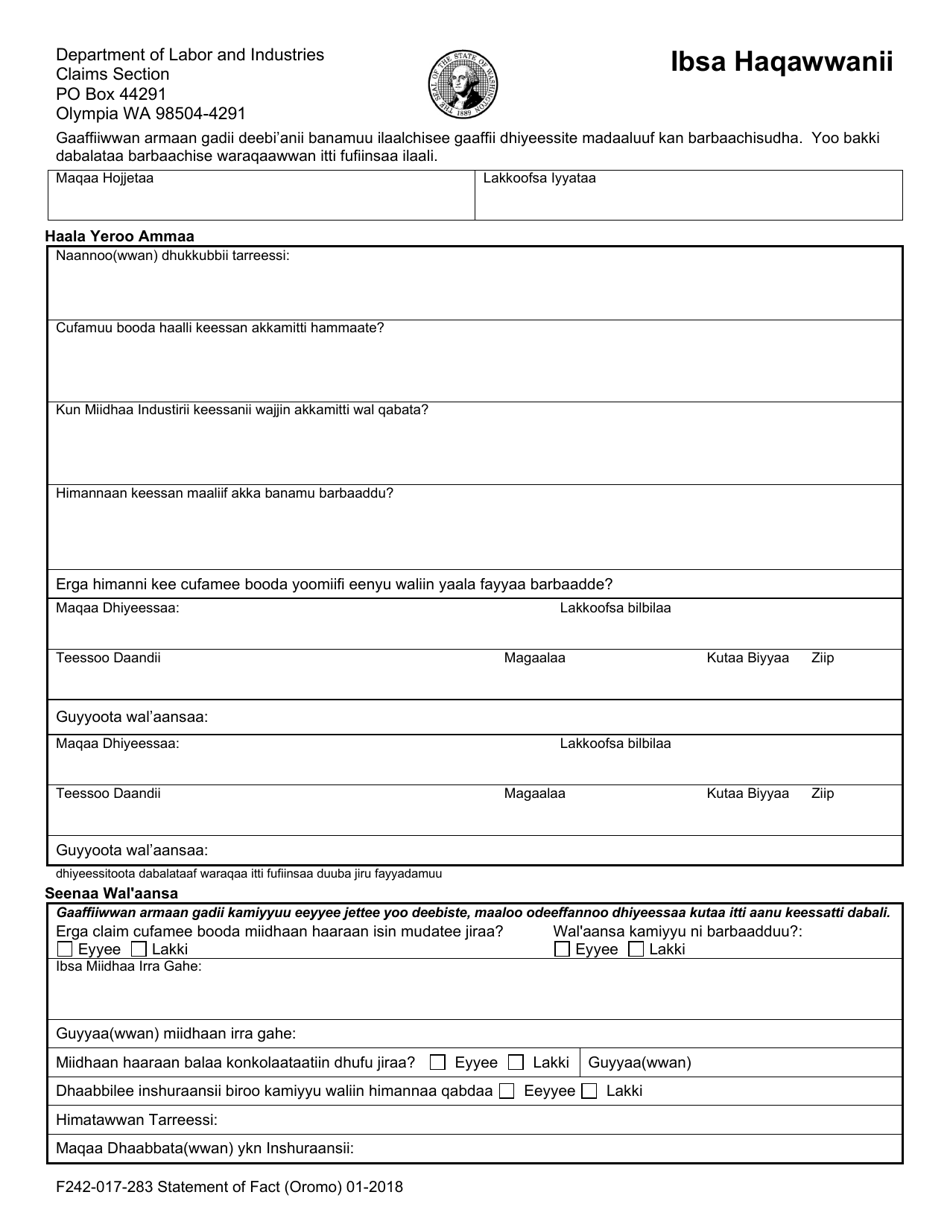 Form F242-017-283 - Fill Out, Sign Online and Download Printable PDF ...